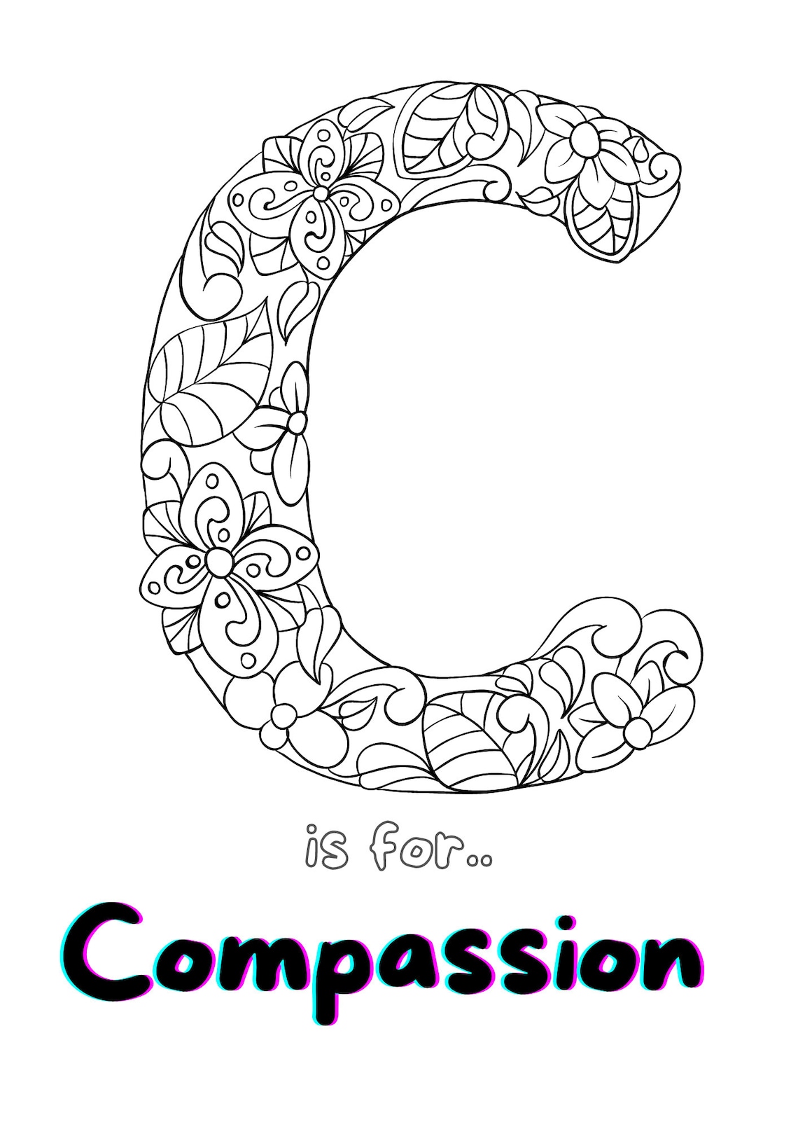 Coping Skills Coloring Book for Adults, Alphabet Coloring Pages (PDF ...