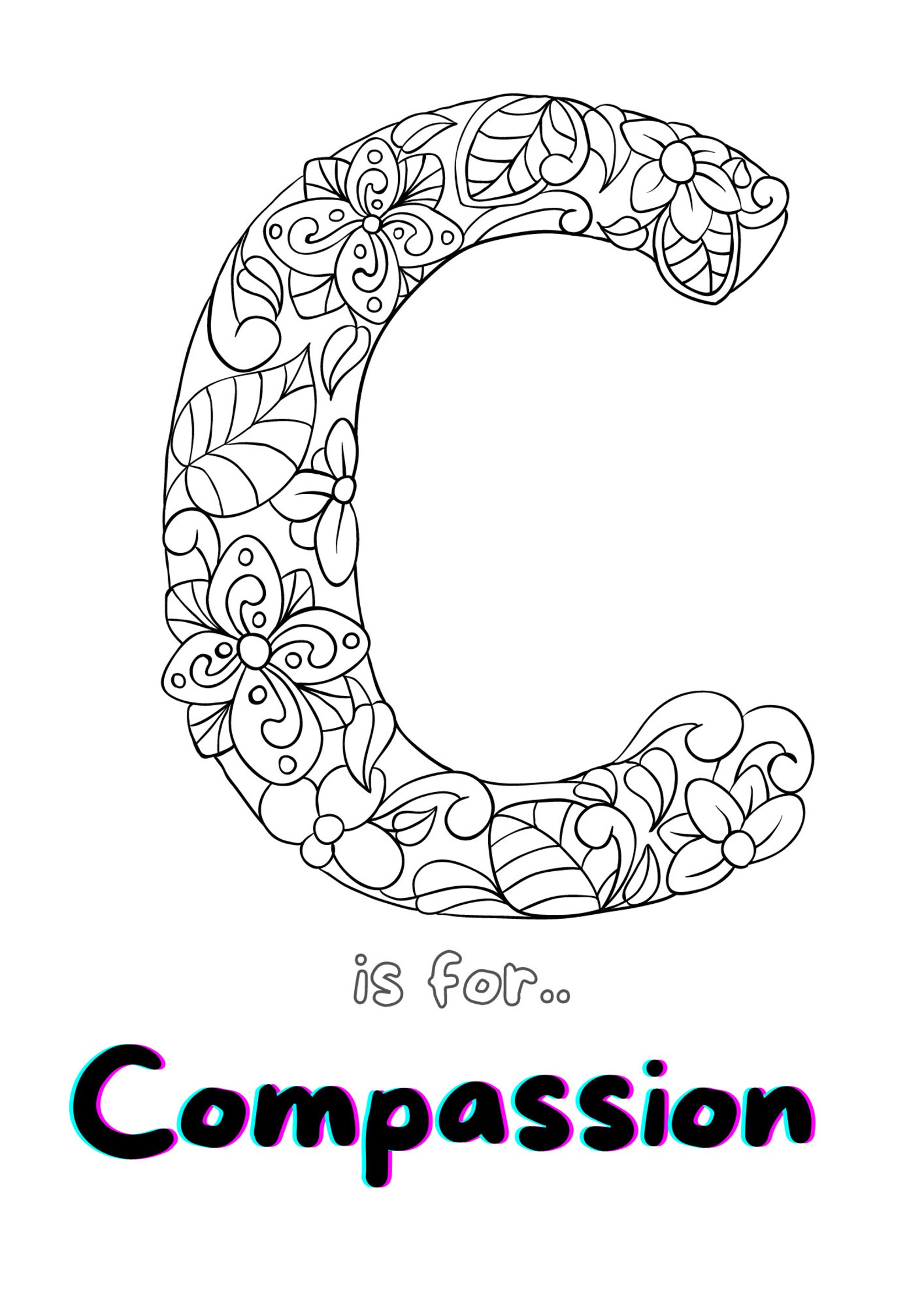 Coping Skills Coloring Book for Adults, Alphabet Coloring Pages (PDF ...