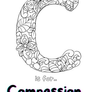 Coping Skills Coloring Book for Adults, Alphabet Coloring Pages (PDF ...