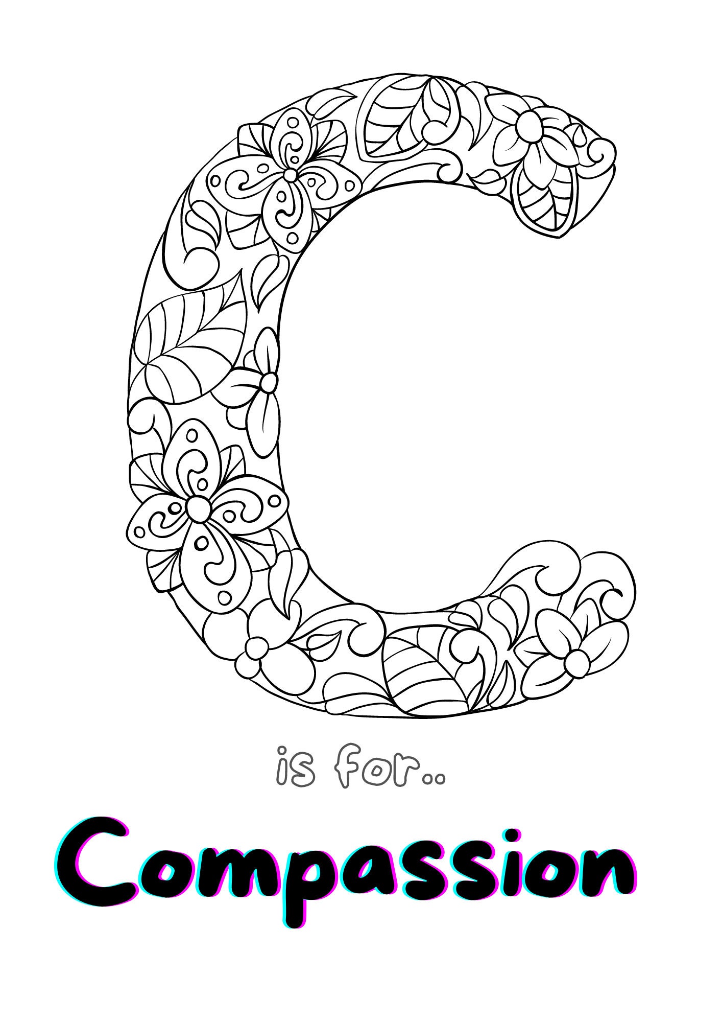 Coping Skills Coloring Book for Adults, Alphabet Coloring Pages (PDF ...