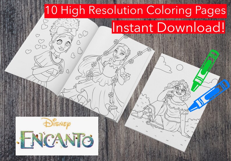 10 Printable Encanto Coloring Pages Isabela Mirabel Luisa - Etsy 日本