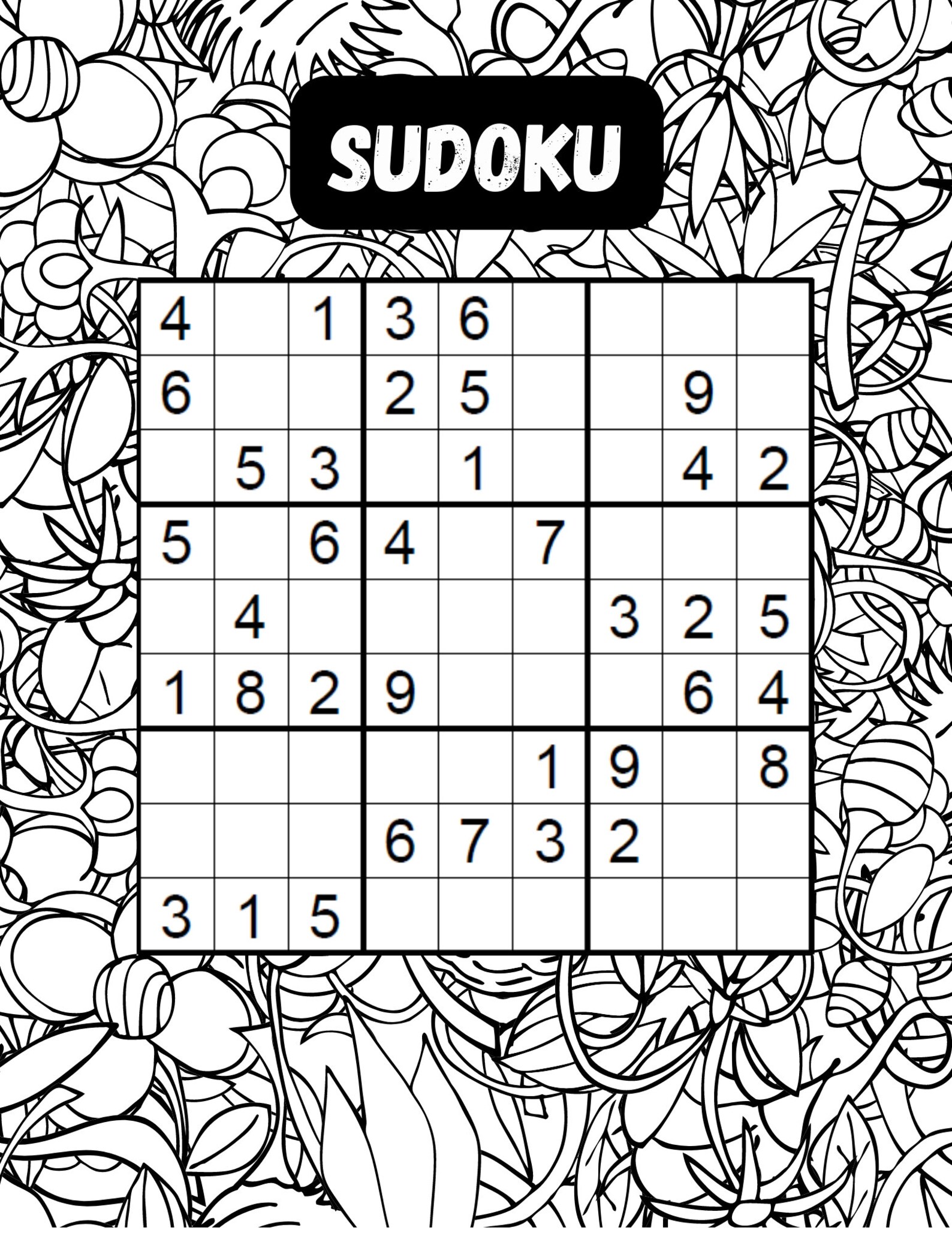Sudoku Coloring Book (5 Page PDF INSTANT DOWNLOAD), Adult Activity Book ...