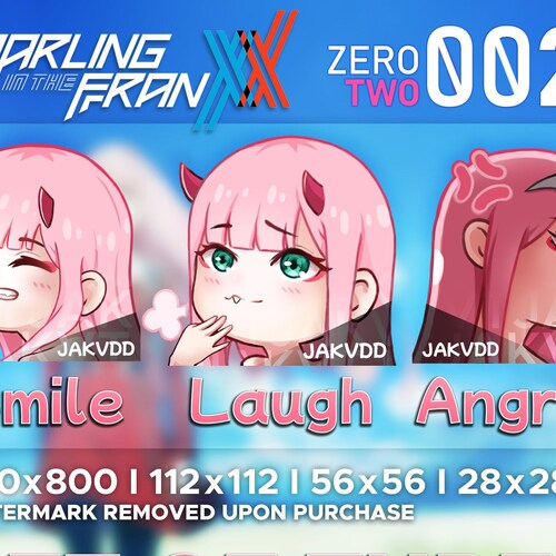 ZERO TWO Cute Twitch Emote Pack 3 Emotes - Etsy Canada