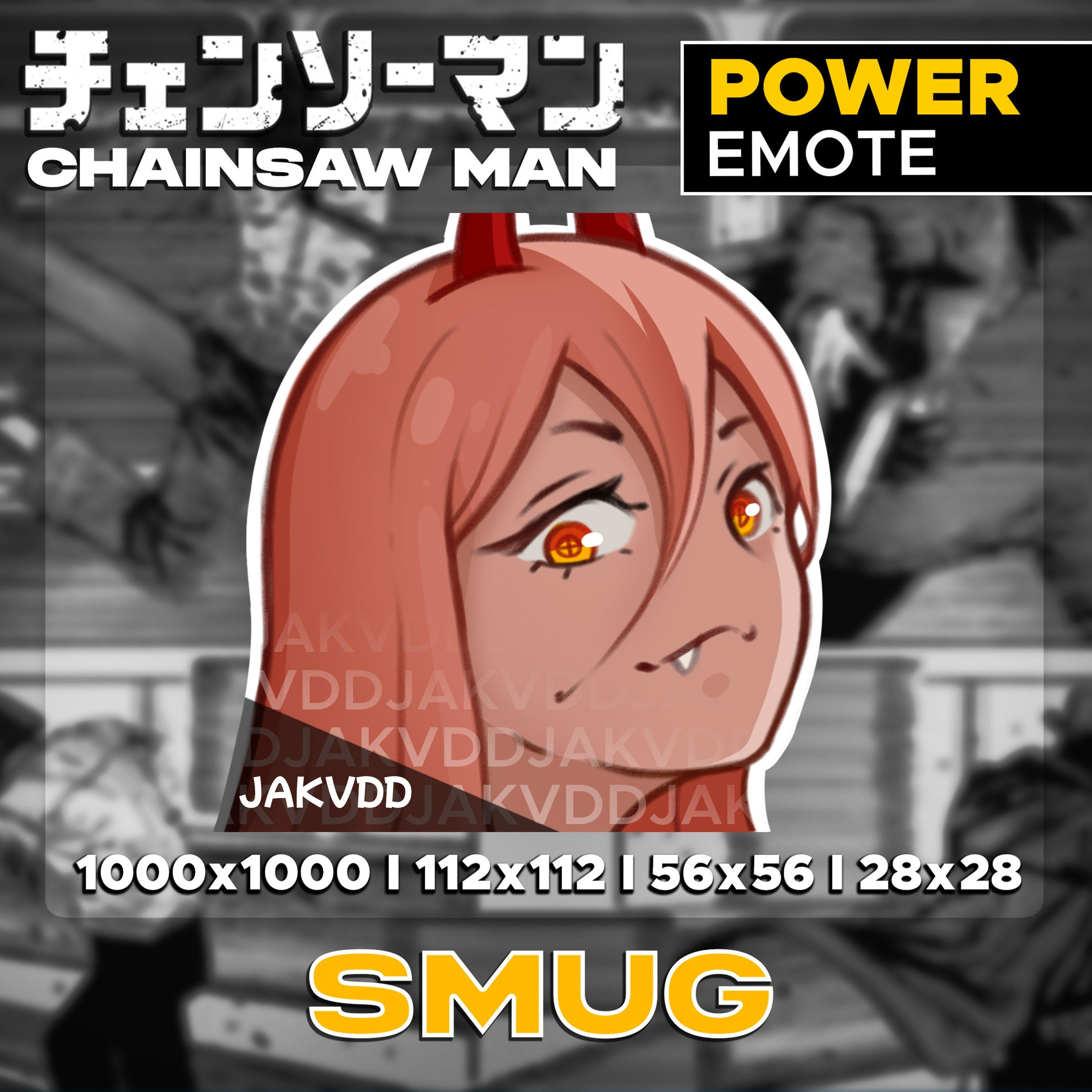 Chainsaw Man Emote POWER smug // Cute Kawaii Anime Emotes - Etsy Australia