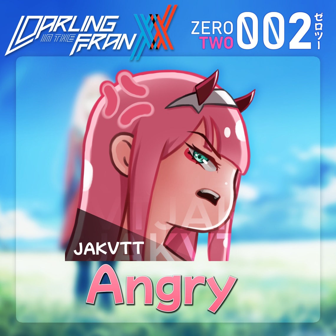 Zero Two Emote angry // Darling in the Franxx Emotes // - Etsy Ireland