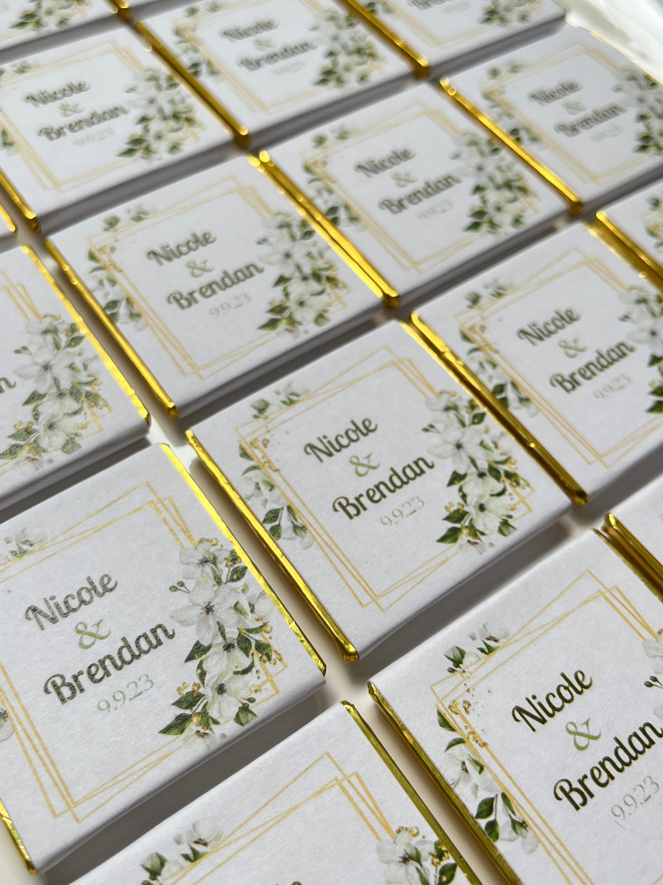 Personalized Custom Individually Wrapped Chocolates Weddings Bridal ...