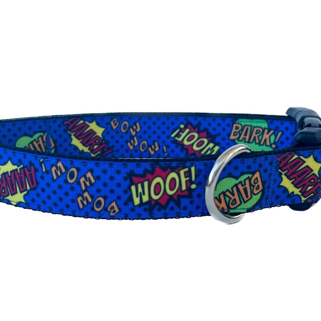 Superhero Dog Collar, Onomatopoeia Dog Collar, Comic Sound Effects Dog ...