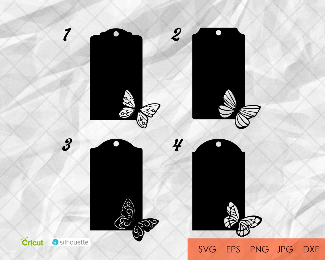 4 Butterfly Tag Bundle SVG Designs Butterfly Svg Butterfly - Etsy
