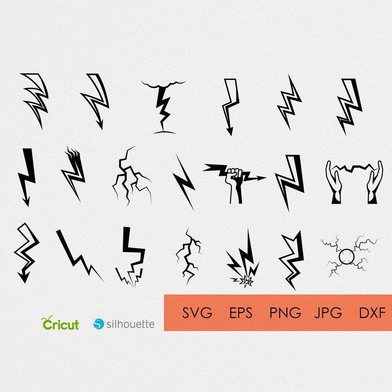 Thunder Svg Bundle Cricut Lightning Svg Bundle Dxf Png - Etsy