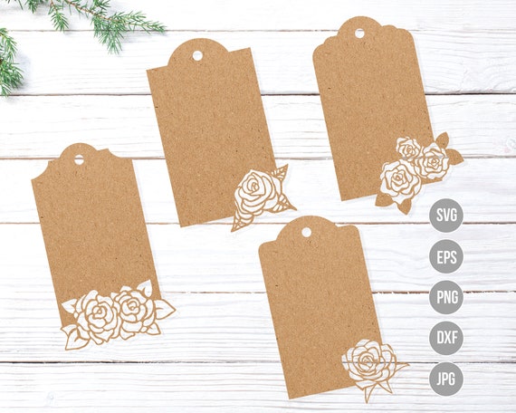 Floral Tags Svg Flower Tags Wedding Tag Svg Decorative - Etsy