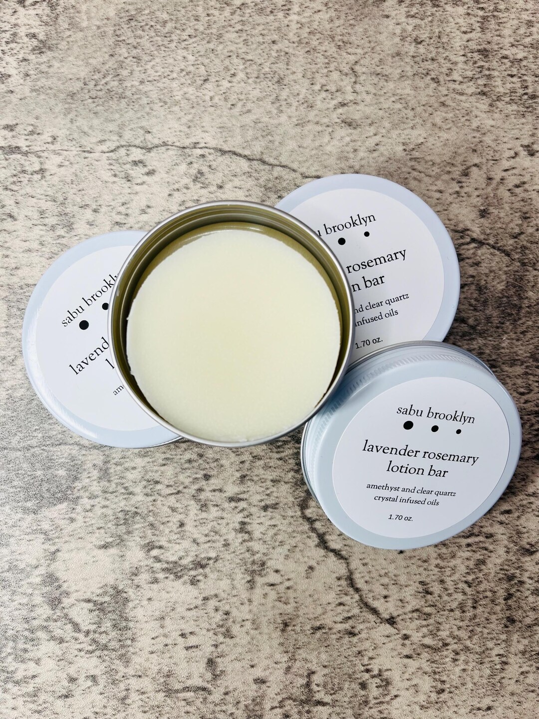 Lavender Rosemary Lotion Bar With Amethyst and Clear Quartz Crystal ...