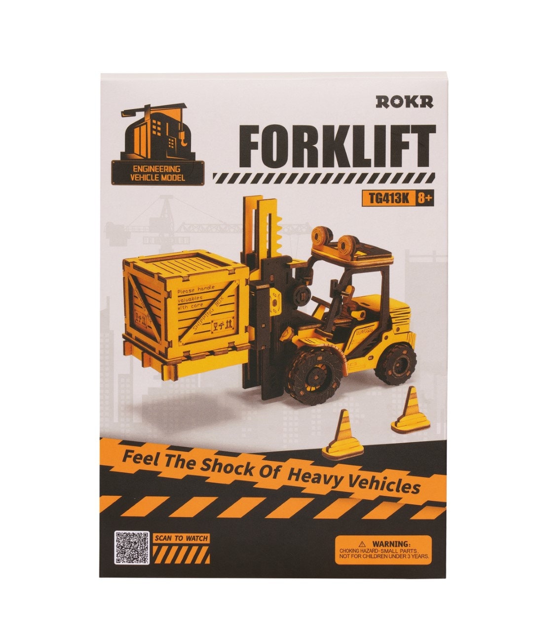 Rokr Forklift Truck Wooden Model Kit Robotime Engineering - Etsy UK
