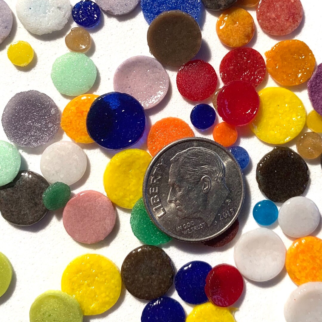 COE 96 Fused Glass Small Circles, Mixed Colors - 1/8 to 3/8 Inch ...
