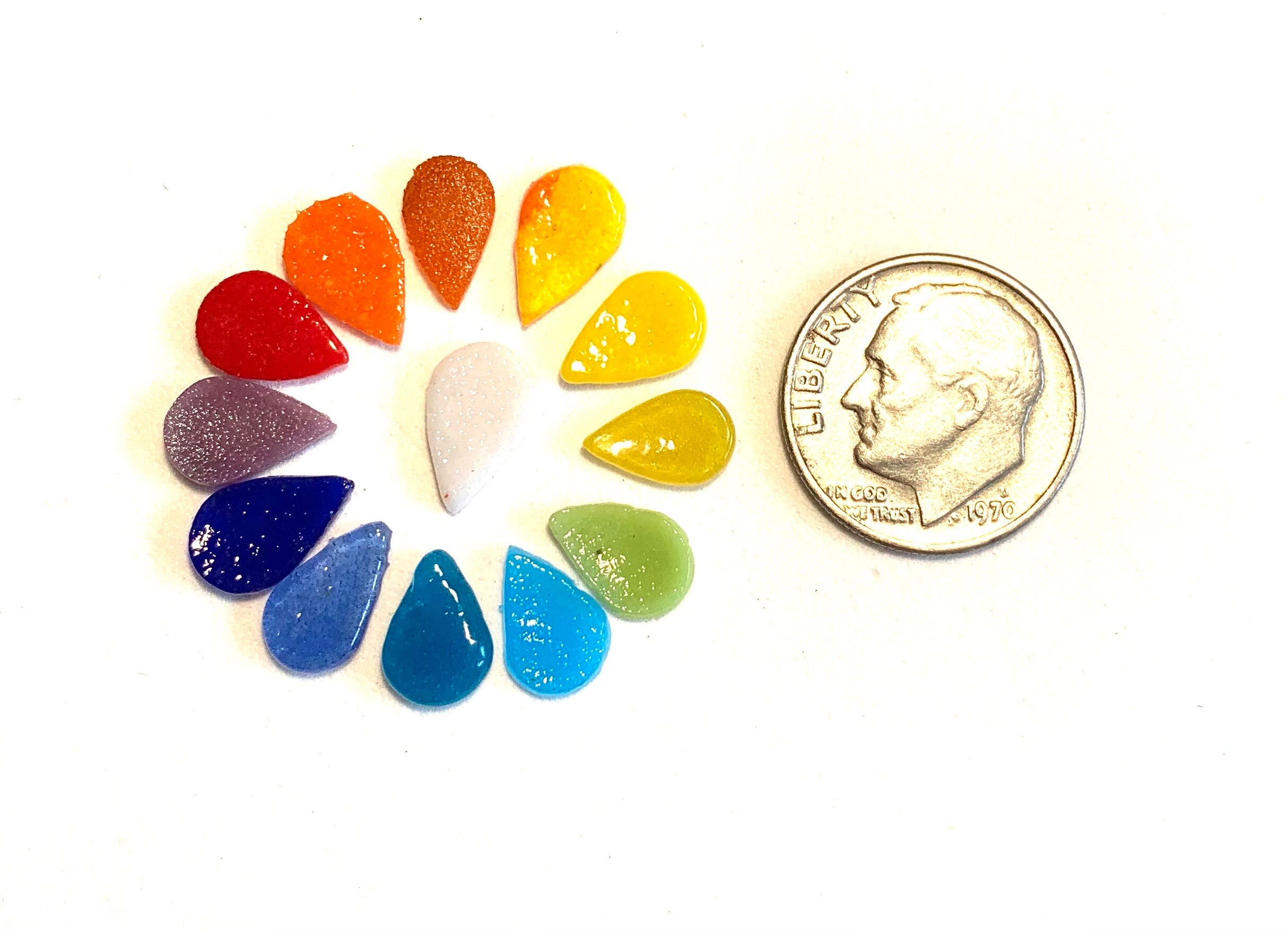 COE 96 Fused Glass Flower Petals, Small Teardrops, 3/8 Inch , Pack of ...