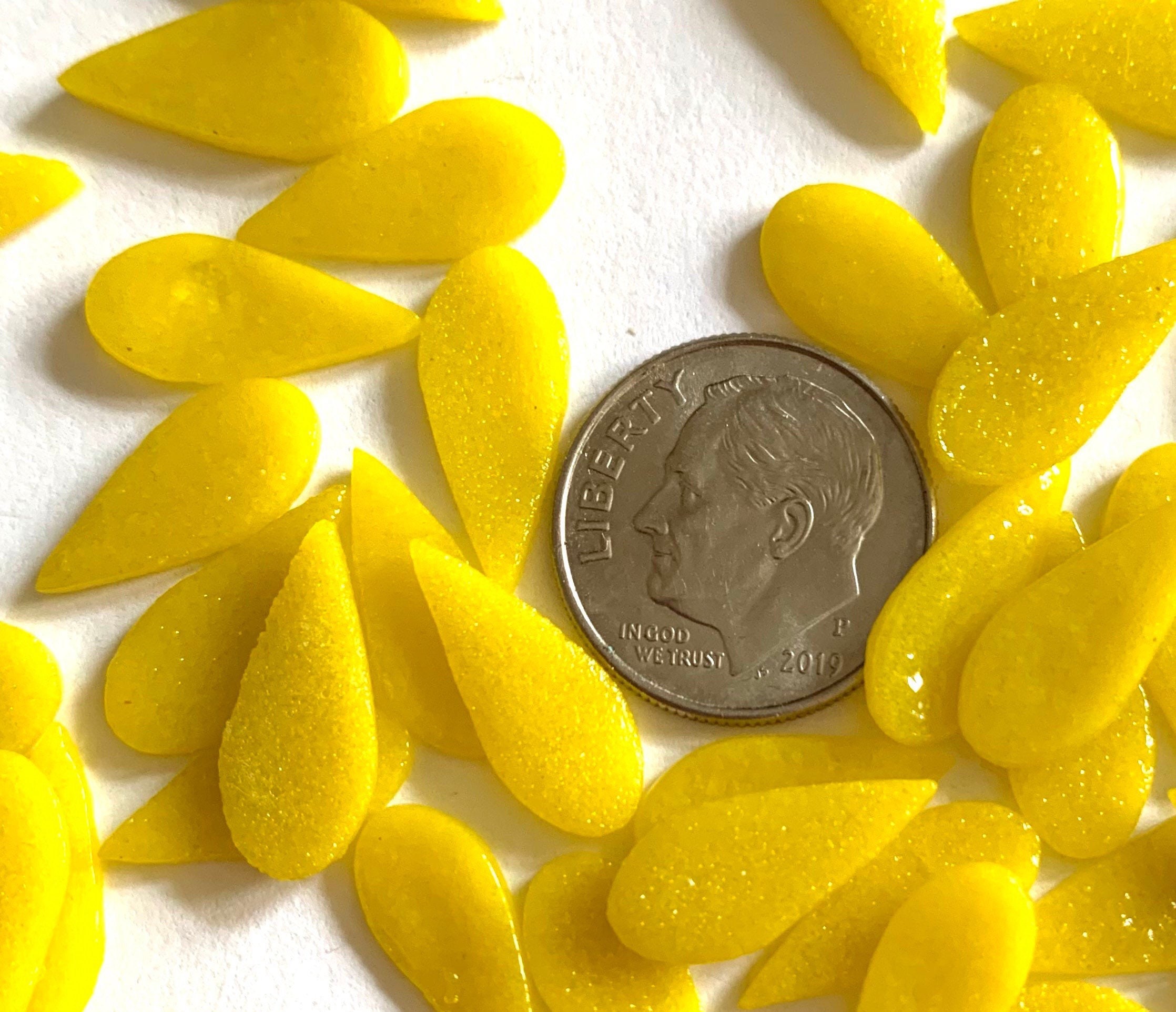 COE 96 Fused Glass Flower Petals 5/8 Inch Yellow Pack of - Etsy