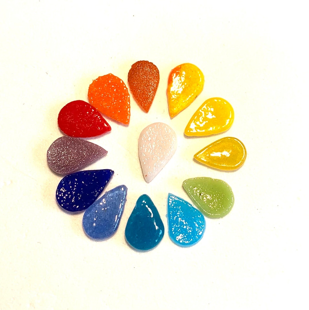 COE 96 Fused Glass Flower Petals, Small Teardrops, 3/8 Inch , Pack of ...