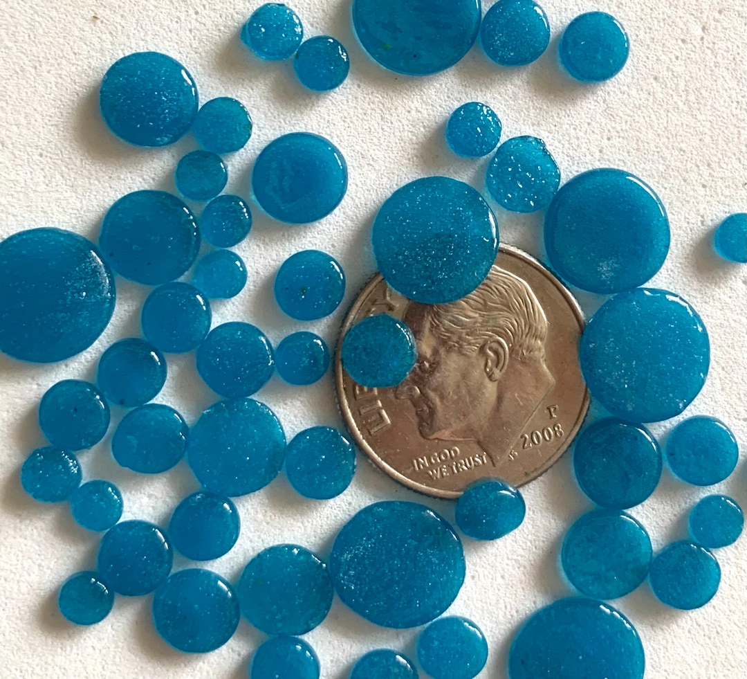 COE 96 Fused Glass Circles blue Peacock Transparent 1/8 to 3/8 Inch ...