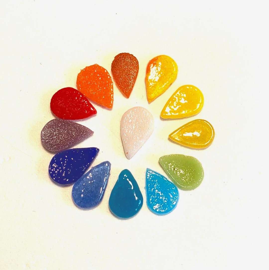 COE 96 Fused Glass Flower Petals, Small Teardrops, 3/8 Inch , Pack of ...
