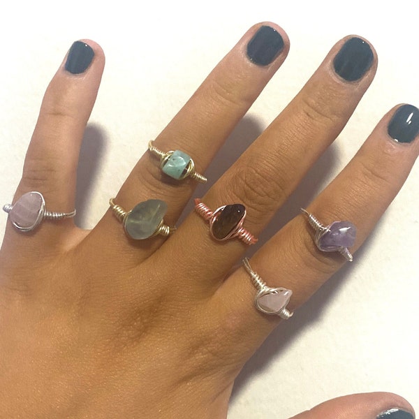 Healing Crystal Ring - Etsy UK