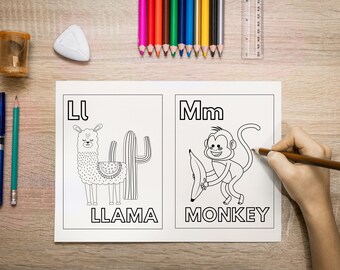 A to Z Animal Coloring Book - Etsy