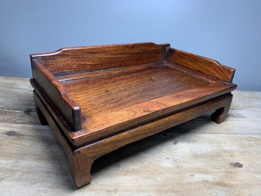 Chinese Antique Pure Hand-carved Rosewood Arhat Bed Decoration ...