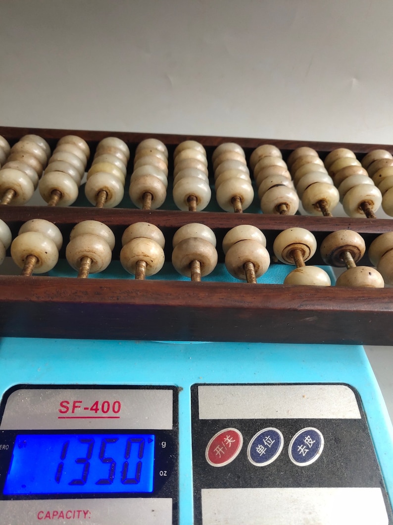 Collection of Early Old Jade Inlaid Gem Abacus Wood Carving - Etsy