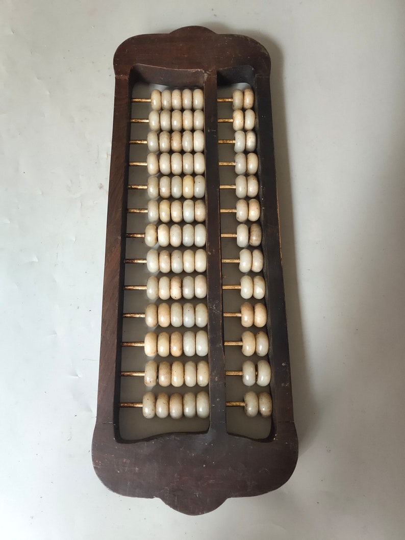 Collection of Early Old Jade Inlaid Gem Abacus Wood Carving - Etsy