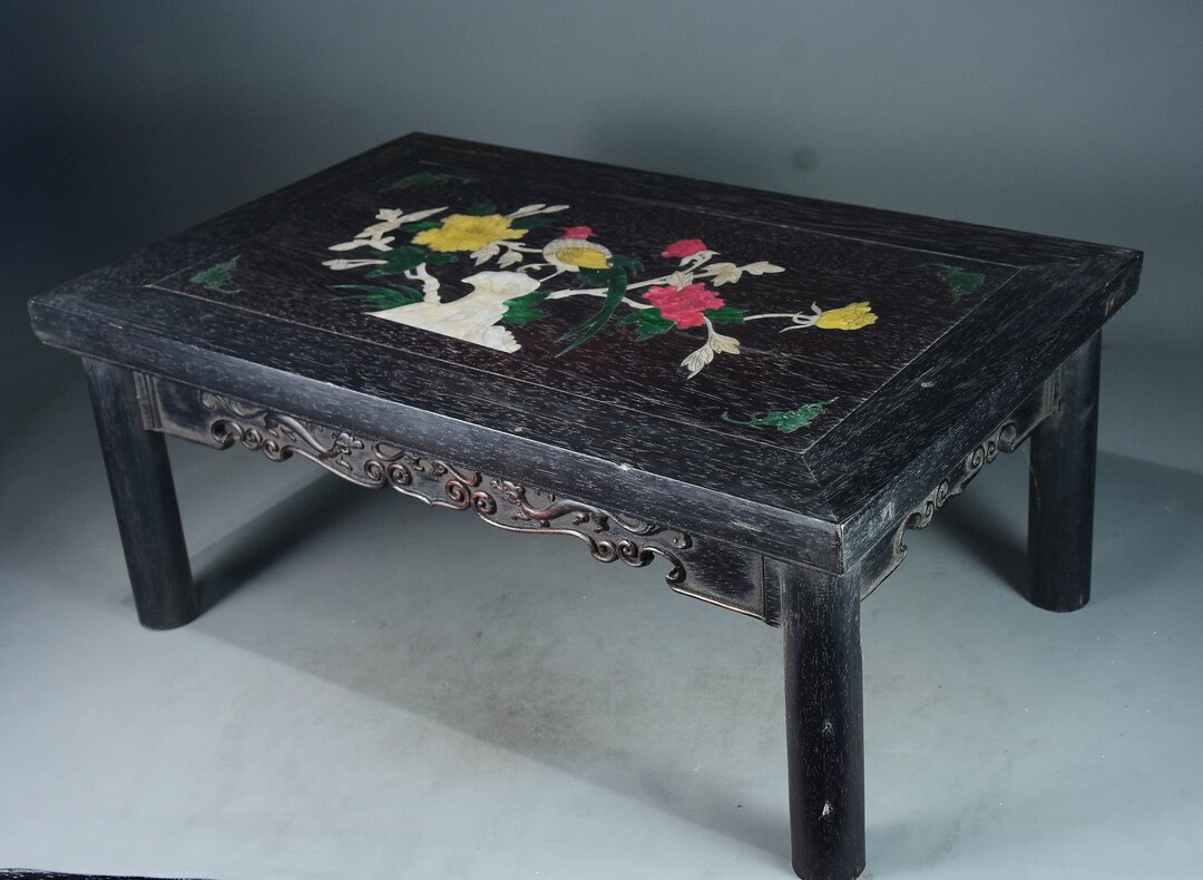 Chinese Antique Pure Hand-carved Rosewood Tea Table Inlaid - Etsy