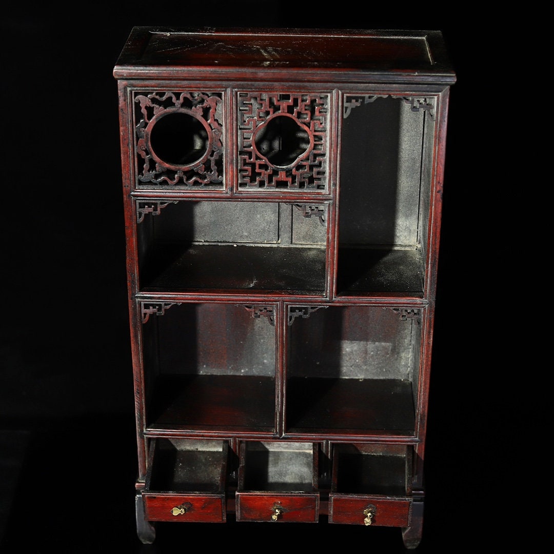 Chinese Antique Pure Handmade Mahogany Small Bogu Rack Display Stand ...