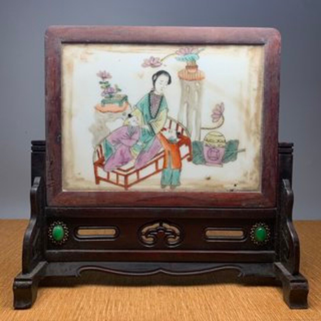 Chinese Antique Collection Rosewood Inlaid Pure Handmade Painting ...