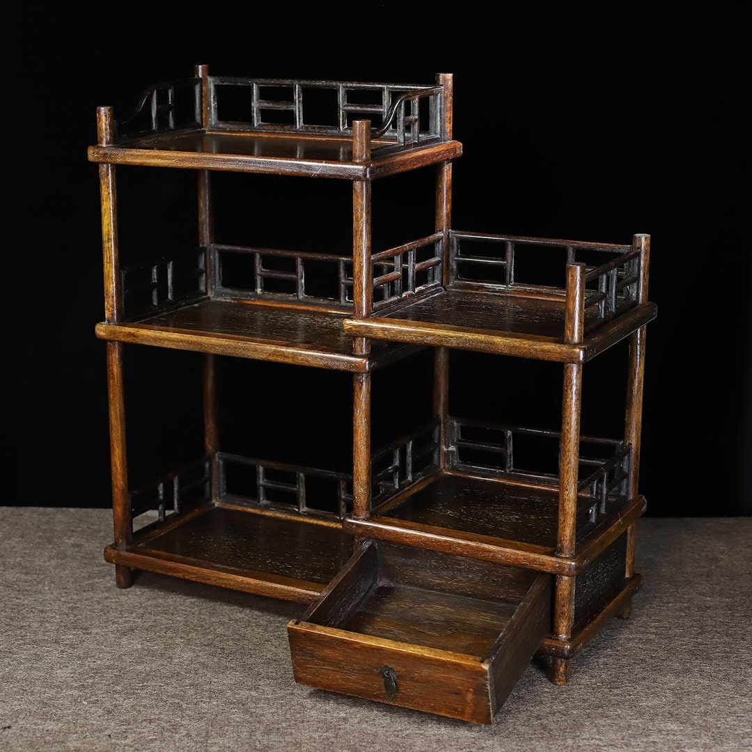 Chinese Antique Pure Hand-carved Rosewood Bogu Frame Display Stand ...