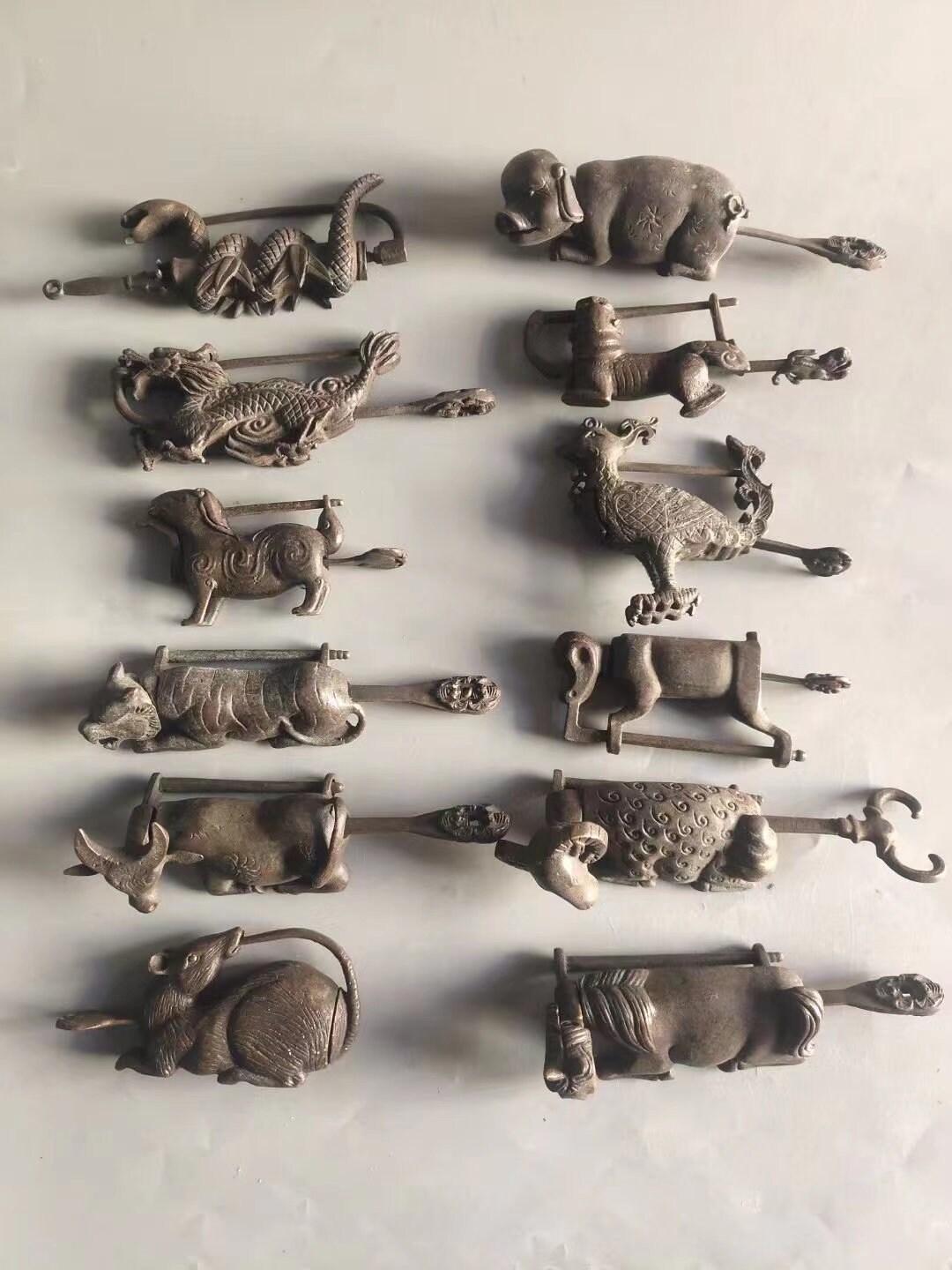 Collect a Set of Chinese Antique Pure Copper Zodiac Animal - Etsy