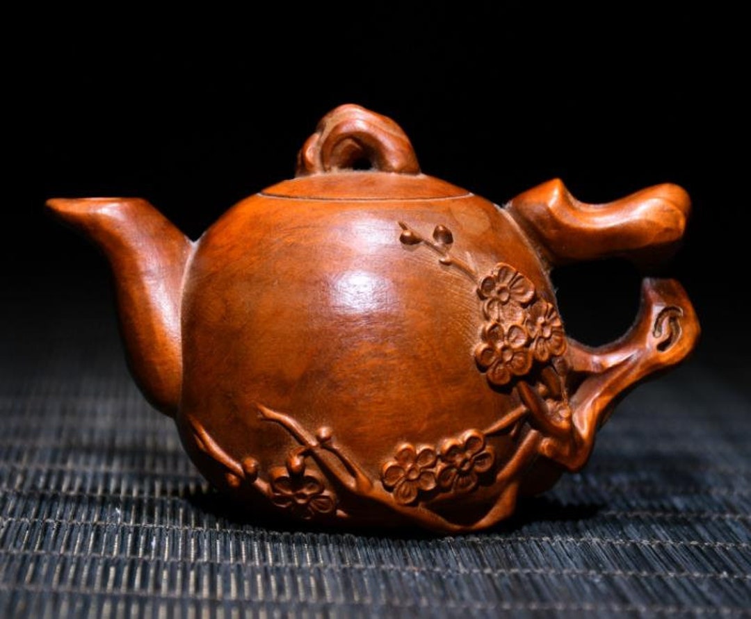 Hand Carved Plum Blossom Boxwood Small Ornament Pot Play With Pot ...