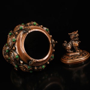 Ancient China Pure Copper Red Copper Hand-carved Statue of Auspicious ...