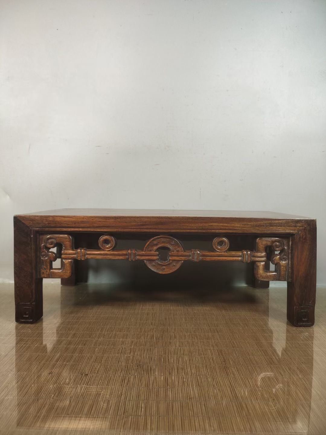 Chinese Pure Hand-carved Natural Rosewood Tea Table Kang Table Ornament ...