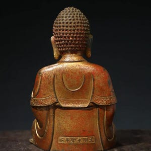 Chinese Pure Hand-carved Pure Copper Bronze Exquisite Sakyamuni Buddha ...