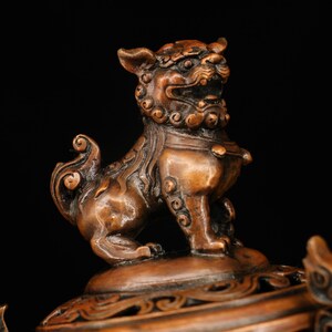 Ancient China Pure Copper Red Copper Hand-carved Statue of Auspicious ...