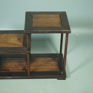 Chinese Antique Natural Rosewood Bogu Frame Vase Shape Display Stand ...