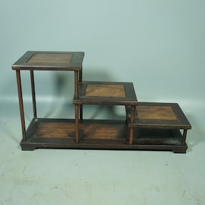 Chinese Antique Natural Rosewood Bogu Frame Vase Shape Display Stand ...