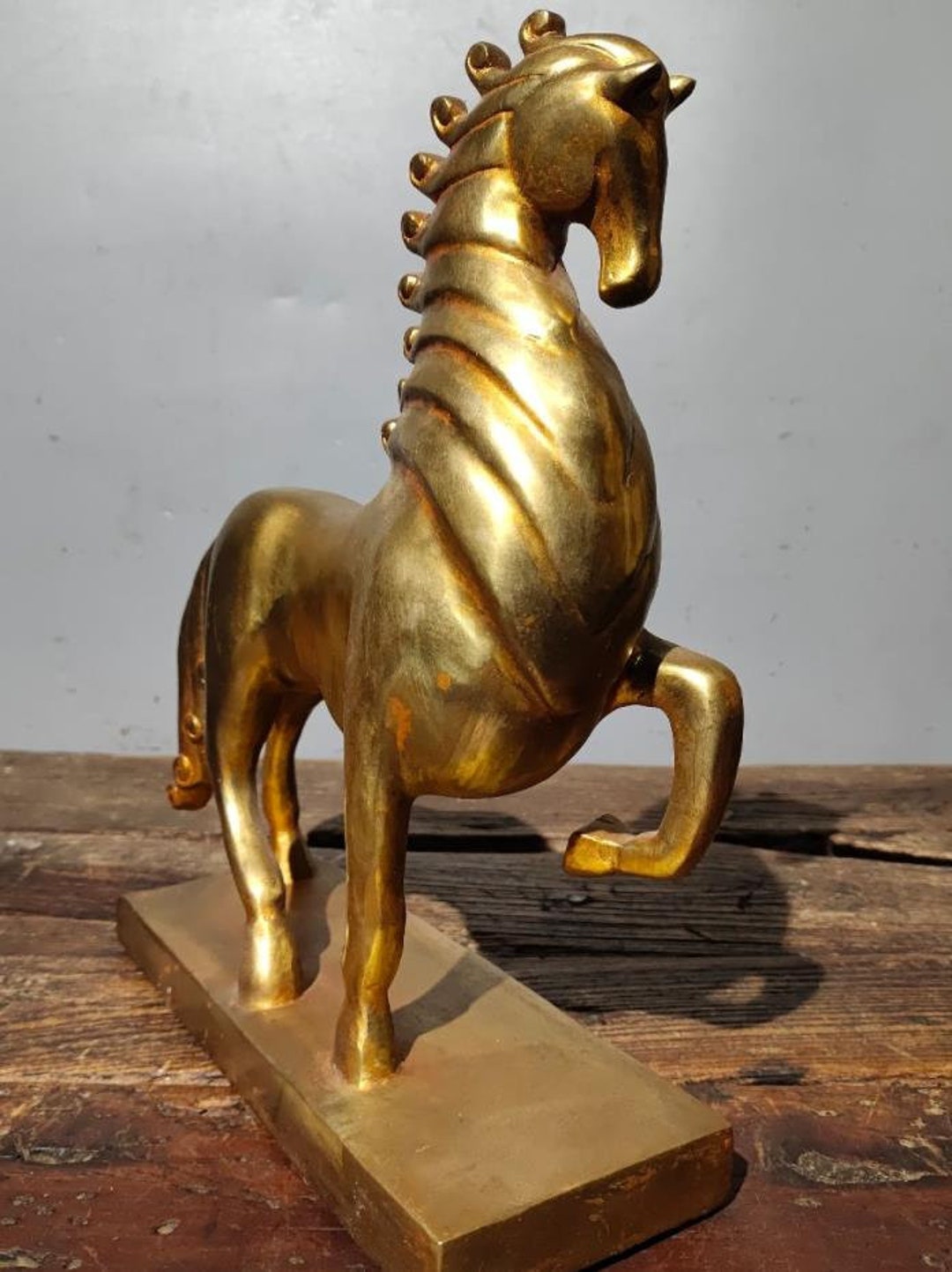 Chinese Antique Handmade Pure Copper Gilt Horse to Successful Lucky ...