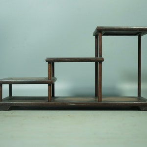 Chinese Antique Natural Rosewood Bogu Frame Vase Shape Display Stand ...