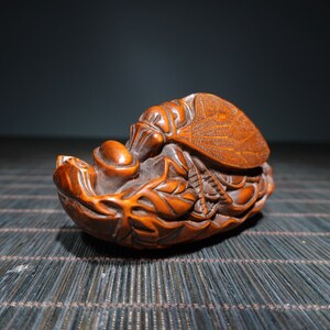 The Exquisite Boxwood Cicada Statue Ornaments Carved by Chinese ...