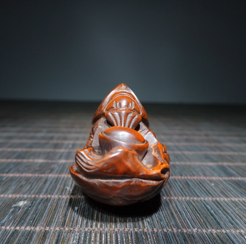 The Exquisite Boxwood Cicada Statue Ornaments Carved by - Etsy