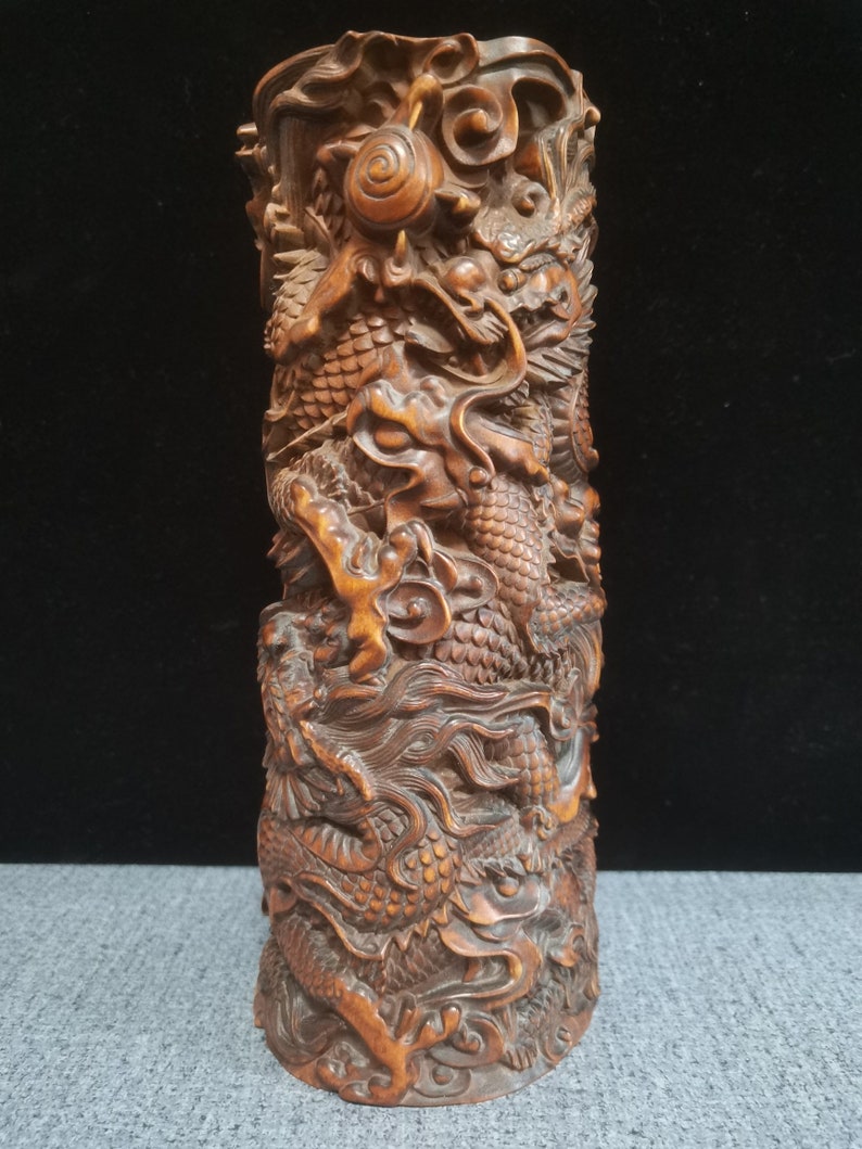 Chinese Antique Hand Carved Rare Boxwood Carving Dragon Pen - Etsy