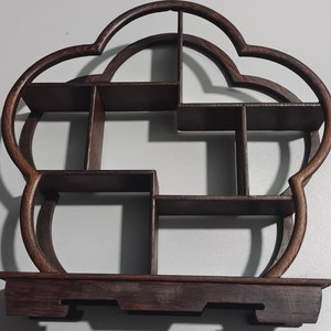 Chinese Antique Natural Rosewood Bogu Frame Vase Shape Display Stand ...