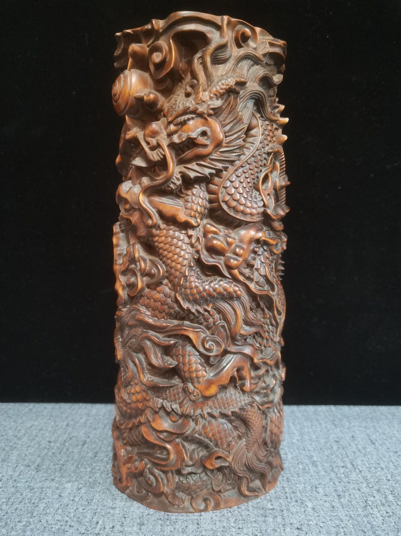Chinese Antique Hand Carved Rare Boxwood Carving Dragon Pen - Etsy