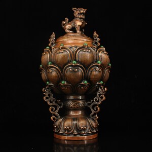 Ancient China Pure Copper Red Copper Hand-carved Statue of Auspicious ...