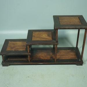 Chinese Antique Natural Rosewood Bogu Frame Vase Shape Display Stand ...