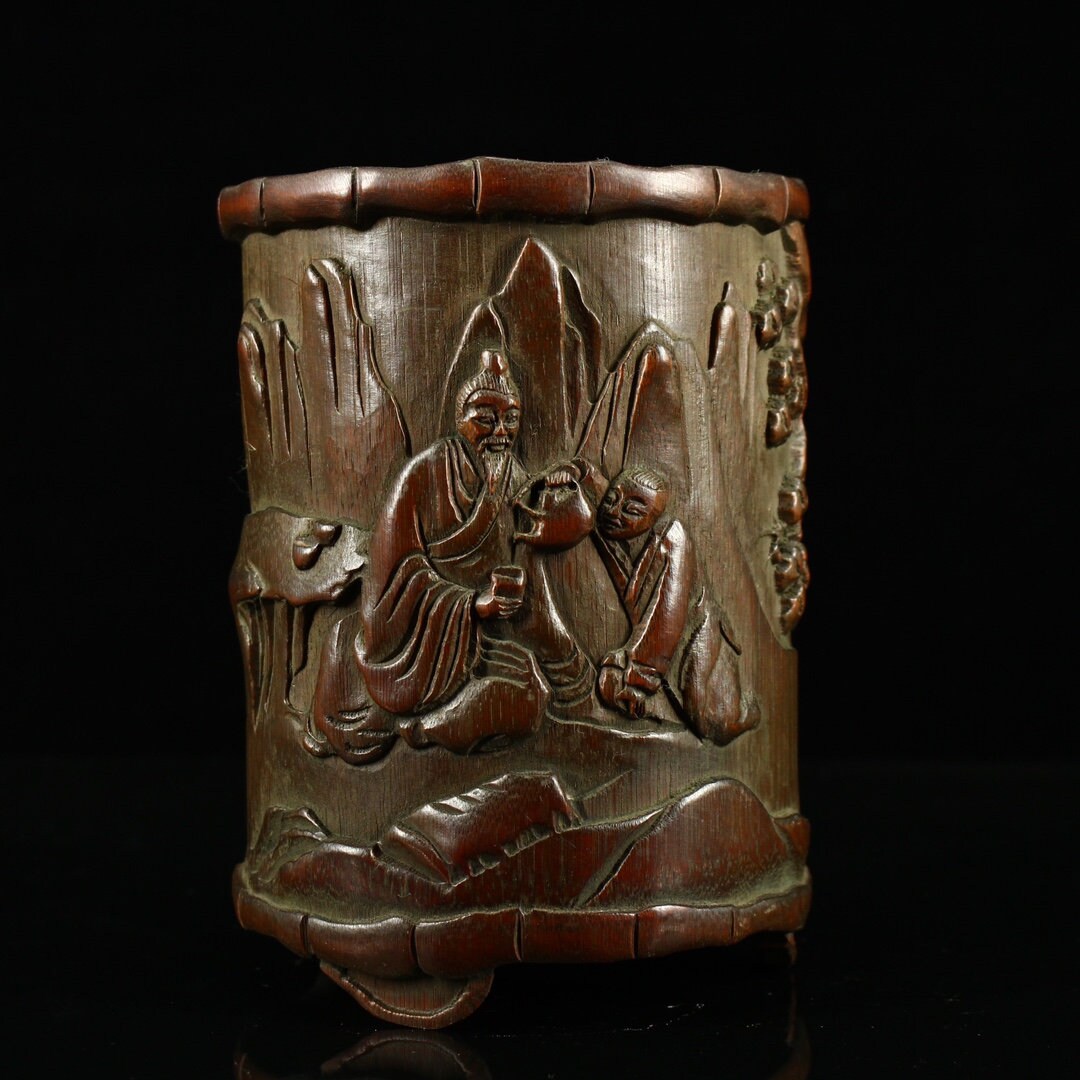 Chinese Antique Hand Carved Rare Bamboo Carving Exquisite Pattern ...