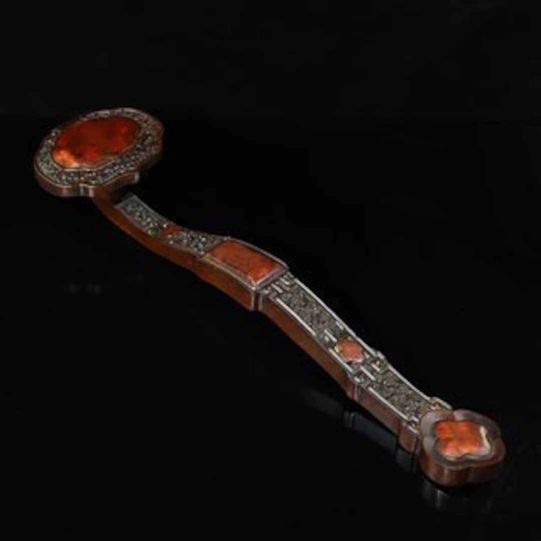 Chinese Antique Collection Rosewood Hand-carved Ruyi Ornaments Are ...